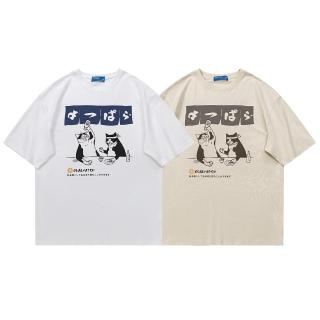 【KTR】DUAL MATCH 居酒屋 貓貓 日文 貓桑(可愛 尬酒 貓奴 CAT 日式 短袖 上衣)