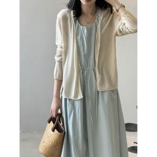 M SELECT 2025夏季新款 多巴胺配色冰絲針織防曬外套 薄款披肩罩衫 洋裝外搭必備