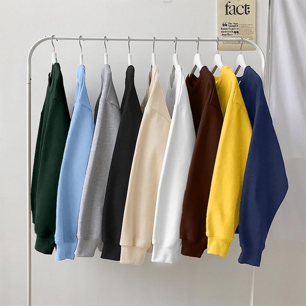 【D.studio】自定款經典基本款男女素色內刷毛大學t長袖t恤 長袖上衣 女裝 衣服 情侶裝 素t 發熱衣 W21