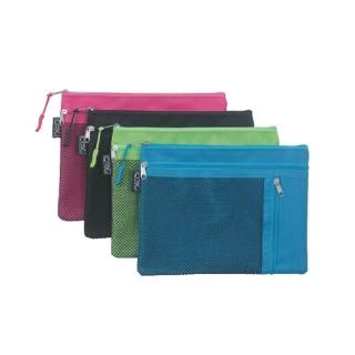 【COX 三燕】A5 三層 網格 拉鏈袋 顏色隨機 12個 /包 NO.362H