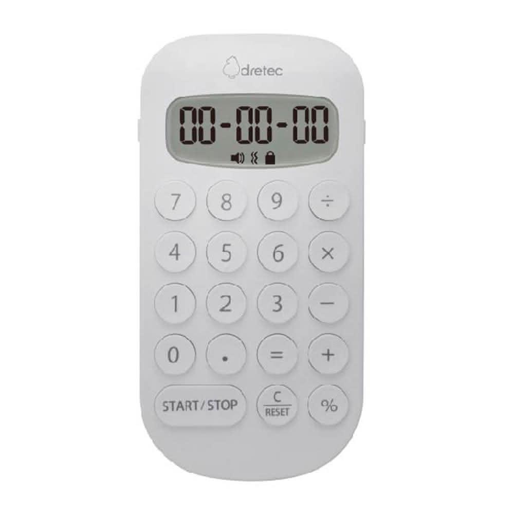 日本 dretec 小丸 隨身型 震鈴 計算 &時鐘 計時器 白色 /台CL-133WT