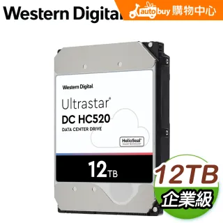 【WD 威騰】Ultrastar DC HC520 12TB 3.5吋 7200轉 256MB快取 企業級硬碟HUH721212ALE604
