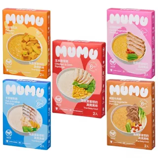 【寶寶共和國】MUMU寶寶粥150gX2-元氣南瓜/干貝鱸魚/玉米雞茸/鮮蔬牛肉/田園豬肉 寶寶輔食/寶寶副食品(寶寶共和國)