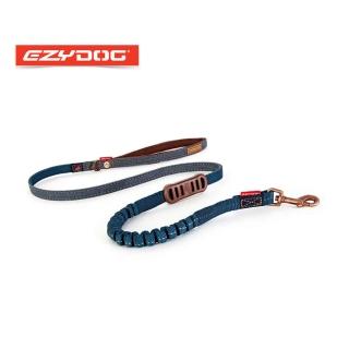 【EZYDOG】輕巧版零拉力牽繩48/120cm 時尚丹寧款(寵物牽繩 狗狗牽繩 彈力牽繩)