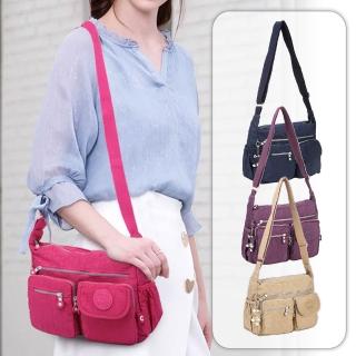 【MoonDy】包包 斜背包 尼龍包包 多功能包包 防潑水包包 斜背女包 多隔層 收納包 媽媽包 紅色包包 紫色包包 長輩 禮物