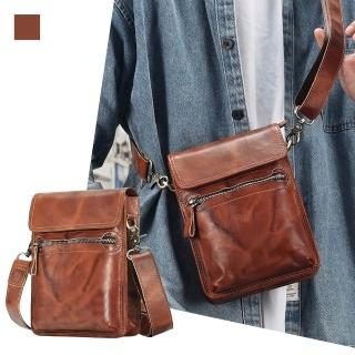 【MoonDy】郵差包 包包 單肩包 肩背包 側背包 斜挎包 頂級牛皮 真皮包包 隨身小包 方便小巧 歐美復古