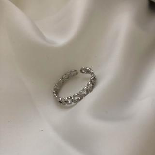 太妮絲W21 現貨 相連愛心戒指 INS 冷淡風 簡約 chic 復古 簍空 時尚 戒指 愛心戒