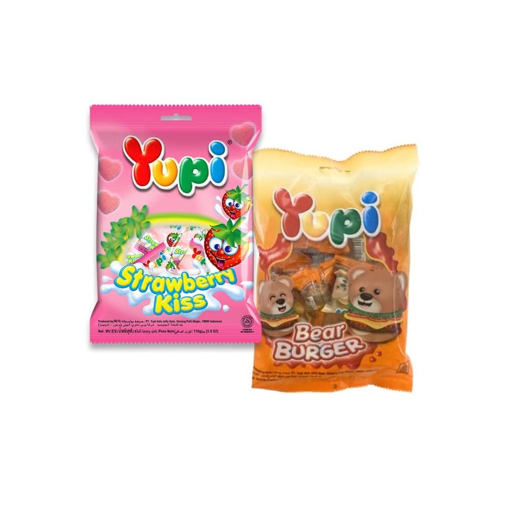 【YUPI 呦皮】YUPI 呦皮 草莓之吻 造型軟糖 草莓軟糖 心型軟糖 漢堡熊仔軟糖 漢堡 小熊QQ糖