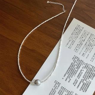【KEDDY】925純銀項鍊-珍珠碎銀子項鍊-女新款-個性-設計感-鎖骨鏈-簡約-珍珠項鍊-項鏈-精品-名牌飾品