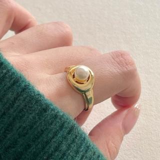 【KEDDY】開口戒指-銀戒指-情侶戒指-戒指-S925-純銀-閨密戒指-禮物-生日禮物-珍珠戒指-簡約-小紅書-INS風