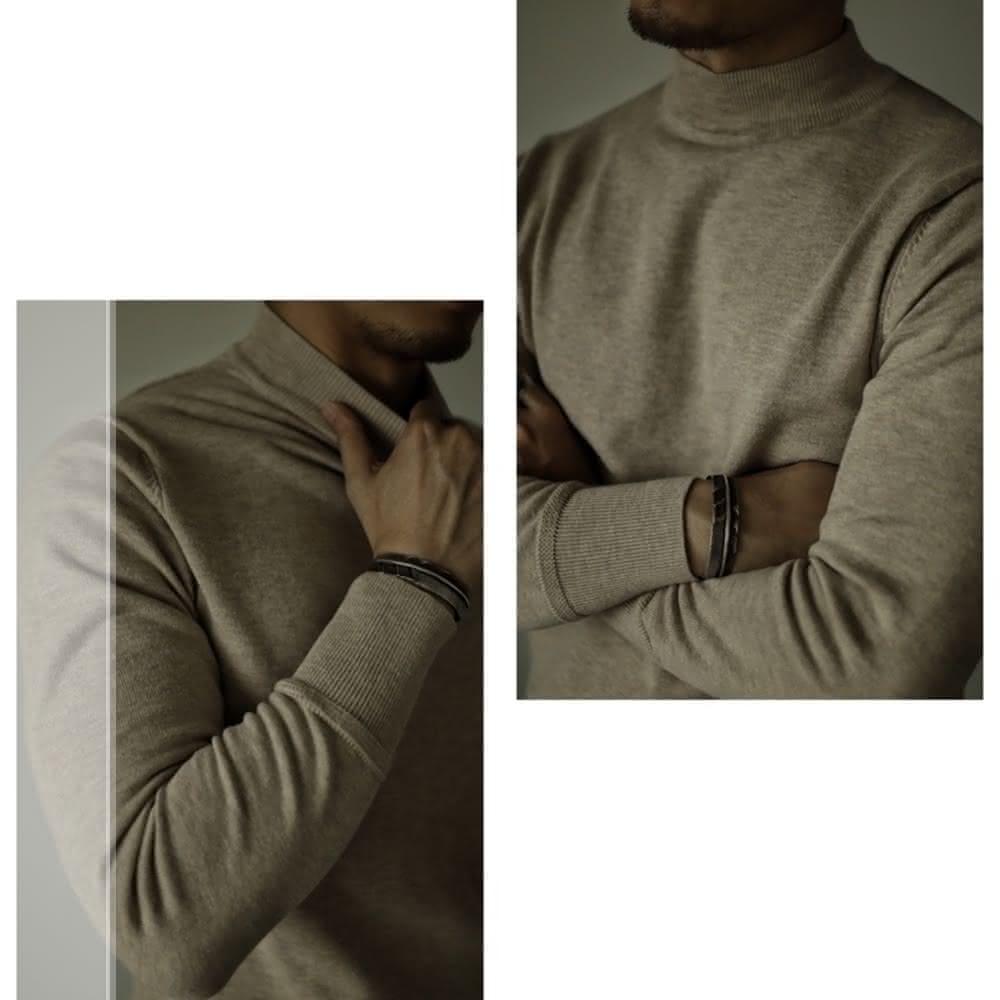 現貨 Folklore Classic 三色 經典簡約復古優雅半高領棉質針織衫(Ivy Preppy)