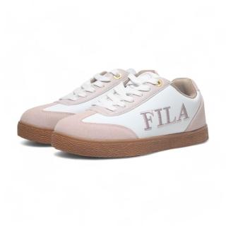 【FILA】FILA 休閒鞋 EMBLEM 粉白 焦糖底 復古 皮革 女 5C942Y155
