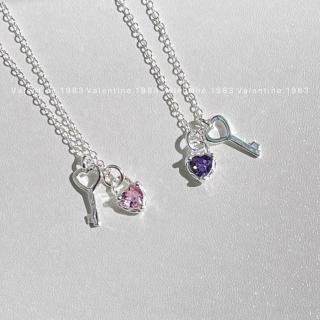 玩美飾集｜現貨&免運， S925全純銀 開啟你的心鎖，愛心鑰匙純銀項鍊 VN0105/VN0106