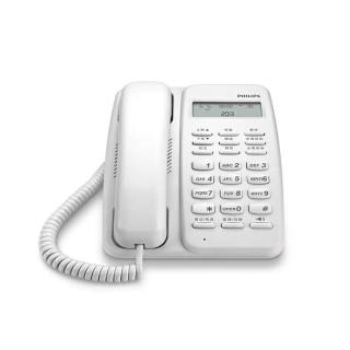 【Philips 飛利浦】PHILIPS (M10) 中文來電顯示有線電話 易讀LCD顯示 儲存60組通話紀錄 白色