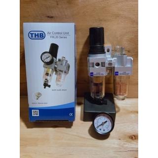 勁力空壓機械五金 台灣製 THB FRL202 空壓調理組 迷你兩段式三點組合 濾水調壓注油 附公母接頭