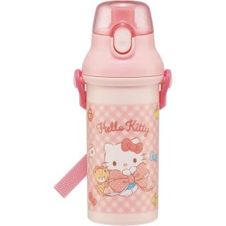 【Skater】三麗鷗 Kitty 凱蒂貓 銀離子兒童直飲式水壺 水瓶 附揹帶 480ml PSB5SANAG