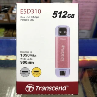 【Transcend 創見】ESD310S USB3.2 Type-A Type-C 雙介面固態行動碟 高速隨身碟 OTG 極光銀