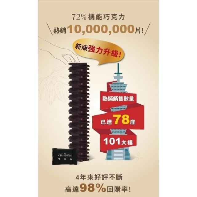 【5盒組】We Charming 唯睛品 享吃就吃Plus72%機能巧克力 黑巧克力 代謝 順暢 體重管理
