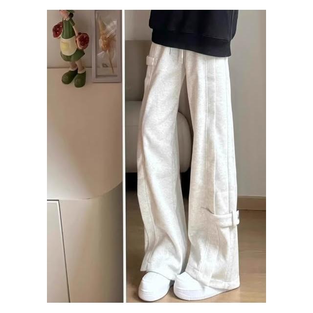 秋季新款2025運動褲男美式cleanfit直筒休閒褲解構彎刀寬腿衛褲