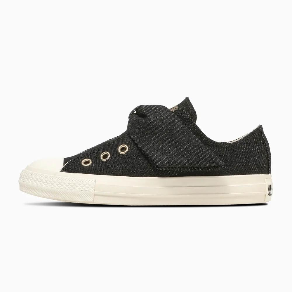 【CONVERSE】預購 日本限定 Converse ALL STAR RIBBONSTRAP DM OX 低筒 蝴蝶結丹寧帆布鞋 黑色